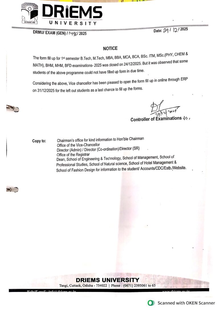 Notice regarding Re-Open the form fill up in online through ERP on 31 ...